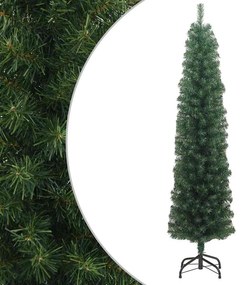 Úzký umělý vánoční stromek se stojanem zelený 180 cm PVC 320950
