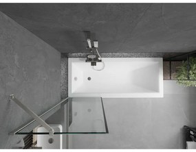 Mexen Next, 1-křídlová vanová zástěna 60 x 150 cm, 6mm čiré sklo - černý vzor, ​​ocelová, 895-060-000-00-70-97