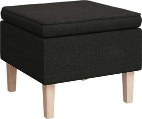 Houpací křeslo se stoličkou černé textil 3121274