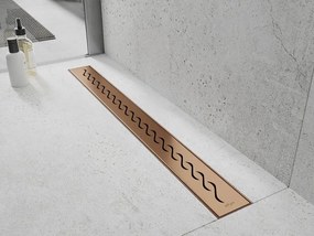 Mexen Flat 360° M18 otočný lineární odtok 60 cm, kartáčovaná měď - 1C23060-40