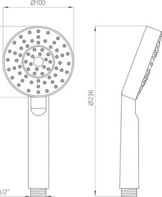 Mereo Mereo, Nástěnná sprchová baterie Mada 150 mm se sprchovou soupravou, ruční a talířovou sprchou o220mm, CBE60104SAM