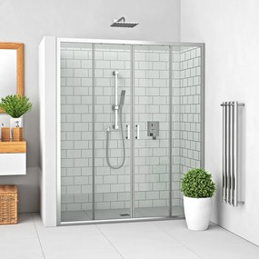 Roth Posuvné sprchové dveře LLD4 pro instalaci do niky Varianta: šířka: 150 cm, kód produktu: LLD4/1500 - 574-1500000-00-02, profily: brillant, výplň: transparent