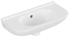 Villeroy & Boch O.novo - Umývátko Compact 500x250 mm, s přepadem, bez otvoru pro baterii, CeramicPlus, alpská bílá 536150R1