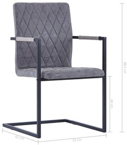 Konzolové jídelní židle 4 ks tmavě šedé umělá kůže