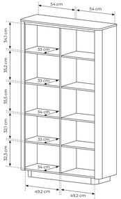 TORRO d | regál 2D | 113 cm | dub cremona/černá