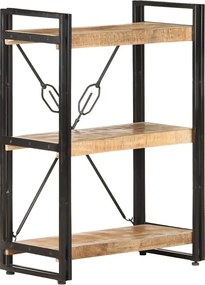 Knihovna se 3 policemi 60 x 30 x 80 cm masivní mangovník 320618