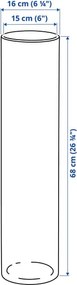 CYLINDER Váza, čiré sklo, 68 cm