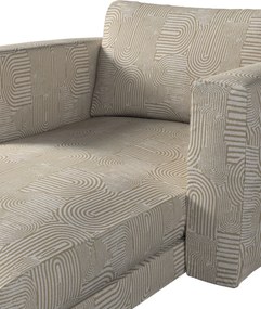 Potah na IKEA Norsborg šezlong s loketními opěrkami barva béžová látka pletený vzor, vzorované