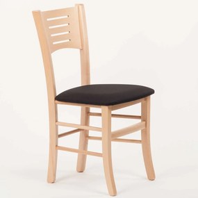 Stima Židle VERONA s čalouněným sedákem Odstín: Buk, Látky: LUX černá 23