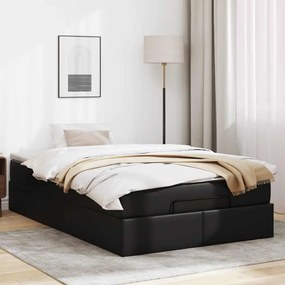 Osmanský rám postele s matrací černá 120x200cm umělá kůže 3311031