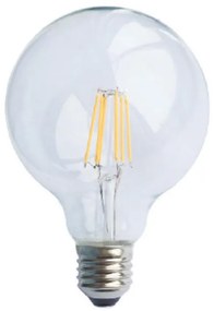 ACA DECOR LED žárovka Filament Globe E27 O95 6W Stmívatelná Denní bílá