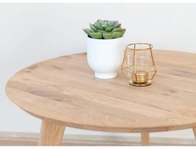 Massive home | Konferenční stolek kulatý, dub, barva přírodní dub, kolekce Orbetello, rozměr 70 cm