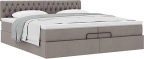 Osmanský rám postele s matrací taupe 200x200 cm textil 3311571
