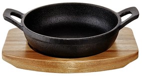 Butlers HOT IRON Servírovací pánev s 2 úchyty a dřevěným podnosem