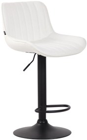 Barová židle Haugo - umělá kůže - černý rám | bílá