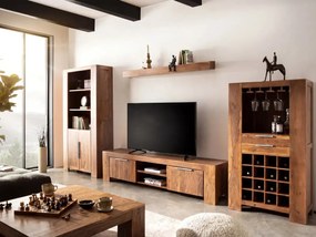 furniture-nabytek.cz - Vysoká komoda s vinotékou Osvaro - Stříbrné úchytky