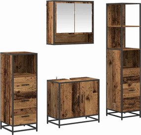 Sada koupelnového nábytku 4 ks Staré dřevo 65 x 33 x 60 cm 3402509