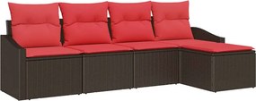 Set pohovek 5 ks Hnědá polyratan 3346684