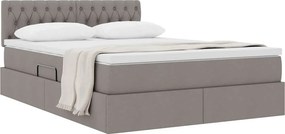 Postel s úložným prostorem a matrací Taupe 140 x 200 cm Samet 3370578