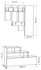 Set nástěnného věšáku a botníku Vesty
