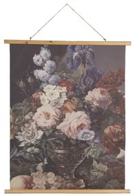 Nástěnný plakát zobracující malbu zátiší květin a ovoce – 80x2x100 cm
