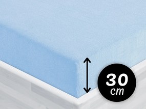 Froté napínací prostěradlo na vysokou matraci FR-014 Nebesky modré 80 x 200 - výška 30 cm