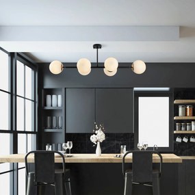 OPVIQ Stropní osvětlení FAZLI černá mléčné sklo 6