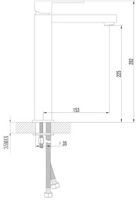 Sapho, LATUS 25 stojánková umyvadlová baterie bez výpusti, vysoká, chrom, 1102-04