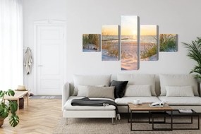 Vícedílný obraz Západ Slunce Na Baltském Moři 3D Nedostatek Nedostatek Přírodní plátno 250x150