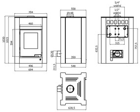 Krbová kamna AQUAFLAM VARIO ® LEND 11/5kW krémová