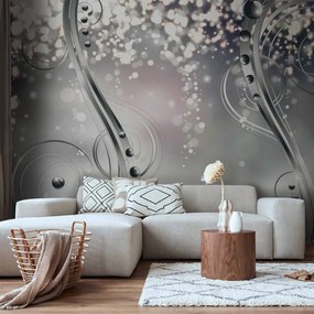 Fototapeta Abstraktní glamour - jemné ornamenty na světle šedém pozadí