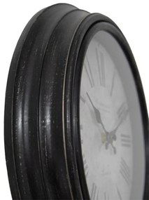 Hnědo-šedé nástěnné hodiny s patinou a nápisem Westminster Clock Company – 29x5 cm