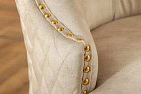 Designová židle Queen Lví hlava béžový samet