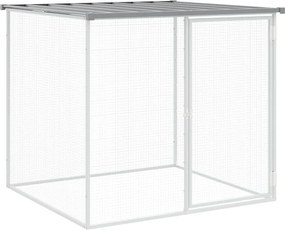 Klec pro kuřata se střechou světle šedá 103 x 98 x 90 cm ocel 172338