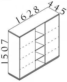 Vysoká skříň Creator 162,8 x 44,5 x 150,7 cm