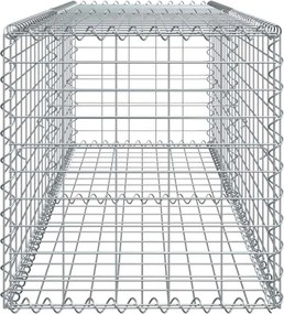 Gabionový koš s víkem 200 x 50 x 50 cm pozinkované železo 3295133