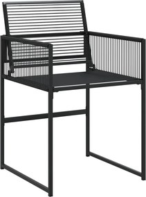5dílný zahradní jídelní set černý polyratan 3295048
