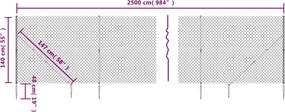 Drátěné pletivo s kotevními hroty zelené 1,4 x 25 m 153931
