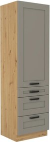 Kuchyňská skříňka LUNA 60 DKS-210 3S 1F korpus: dub artisan, barva dvířek: světle šedá CLAY