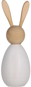 Dřevěný zajíček BUNNY DAISY 12,5 cm bílý