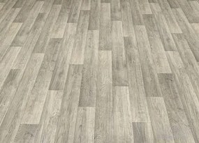 Breno PVC TRENTO Chalet Oak 939M – šedobéžové přírodní dřevo, šíře 300 cm