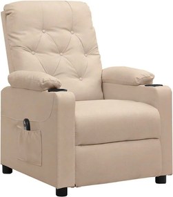 Elektrické polohovací křeslo krémové textil 3098848