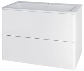 Mereo Mereo, Siena, koupelnová skříňka s umyvadlem z litého mramoru 81 cm, bílá, antracit, černá, CN411M