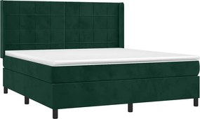 Box spring postel s matrací tmavě zelená 160x200 cm samet 3132690