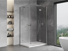 Mexen Mist-H Duo, 2-křídlý ​​výklopný sprchový kout 105 x 120 cm, čiré sklo, chromový profil, 8A5-105L-120P-01-00