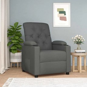 Polohovací křeslo tmavě šedé textil 339103