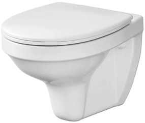 Cersanit DELFI - závěsná wc mísa + antibakteriální sedátko z duroplastu, bílá, K97-133