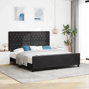 Postel s boxspringem s čelo Černá 180 x 200 cm samet 3344893