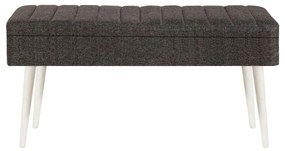 Bílo-antracitová čalouněná lavice s úložným prostorem Vina 1053