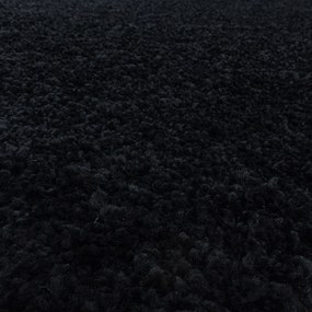 Ayyildiz Kusový koberec SYDNEY 3000, kulatý, Černá Rozměr koberce: 80 cm KRUH